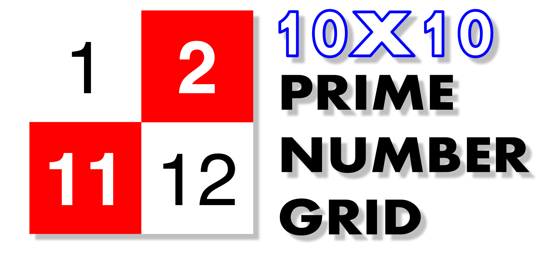 10x10 Prime Number Grid